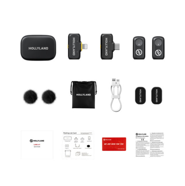 Hollyland LARK A1 Combo 2-Person Wireless Microphone System with USB-C ...